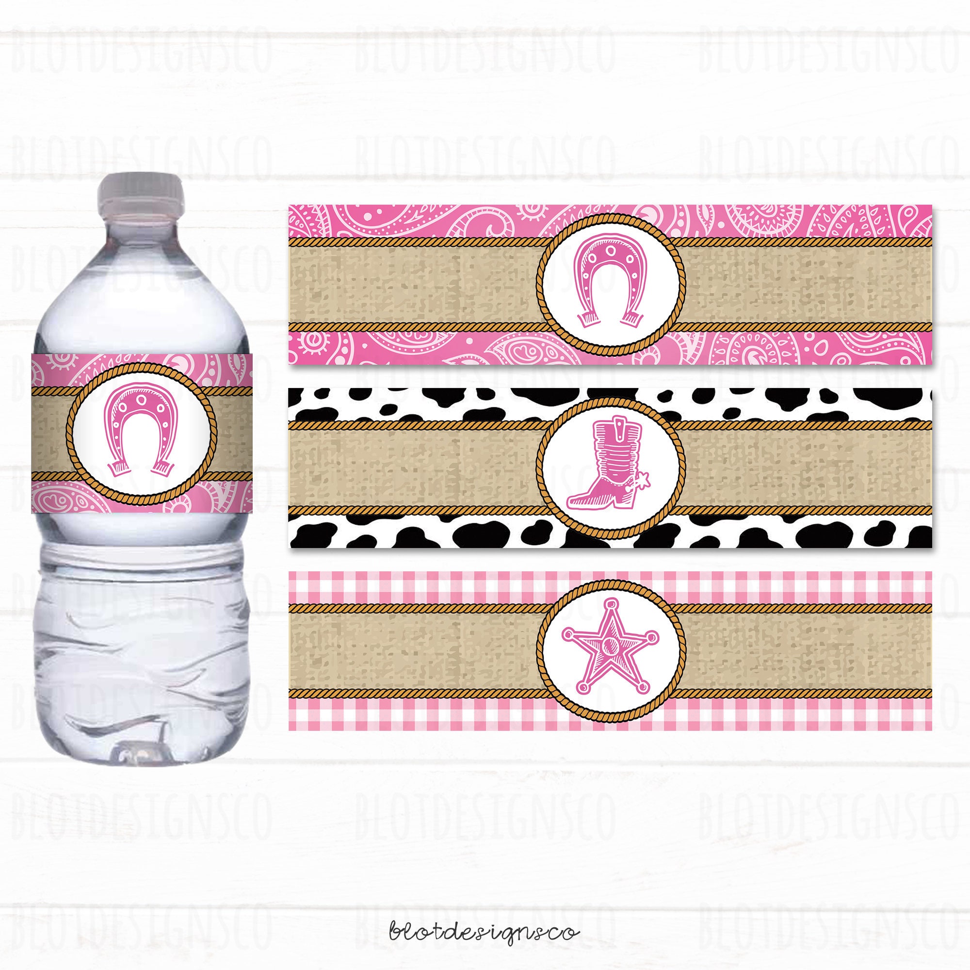 Printable Western Rodeo Cowgirl Water Bottle Labels, Cowgirl Water ...