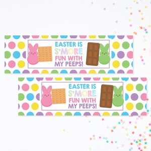 PRINTABLE Easter S’mores Bag Toppers, Easter Peeps S'more Bag Tag ...