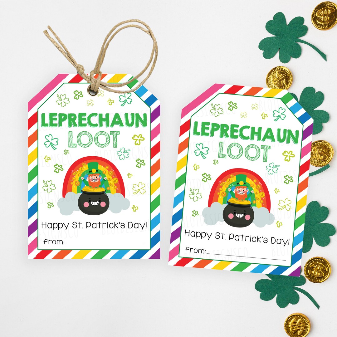 St. Patrick's Day Leprechaun Loot Tag, Leprechaun Bait Treat Bag Label ...