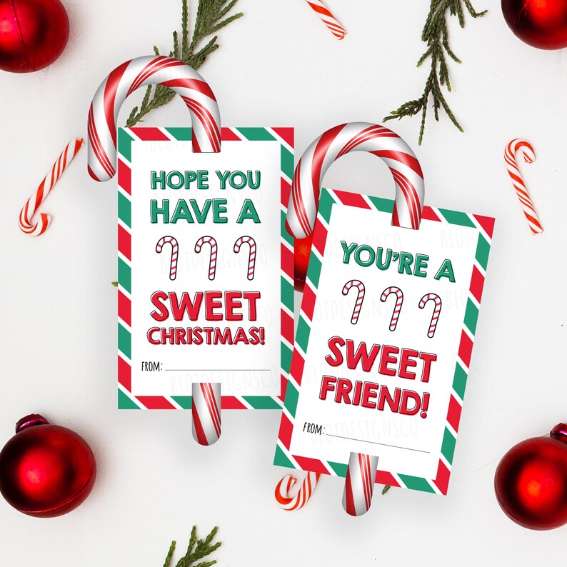 PRINTABLE Candy Cane Holder Christmas Party Favor Tags - Etsy