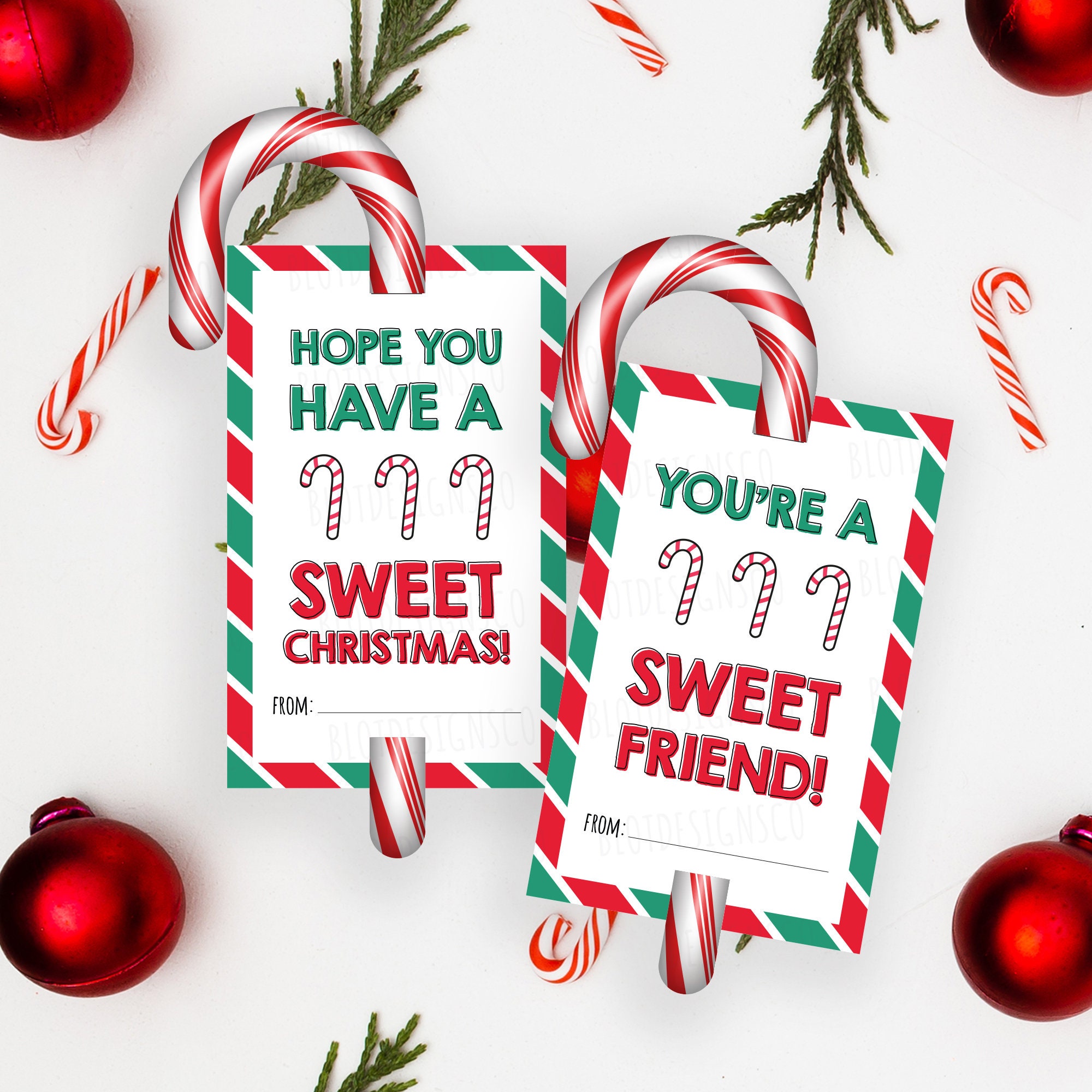 PRINTABLE Candy Cane Holder Christmas Party Favor Tags - Etsy