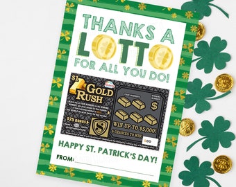 Printable St. Patrick's Day Lottery Ticket Thanks a Lotto | Etsy
