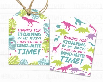 EDITABLE Dinosaur Favor Tag Printable Dinosaur Birthday Thank - Etsy
