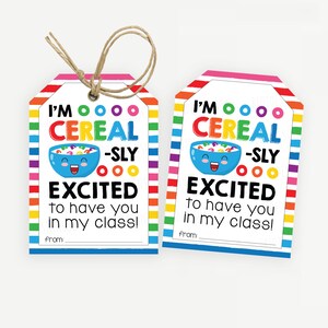 CEREAL-SLY Excited to Have You in My Class Gift Tag First Day - Etsy