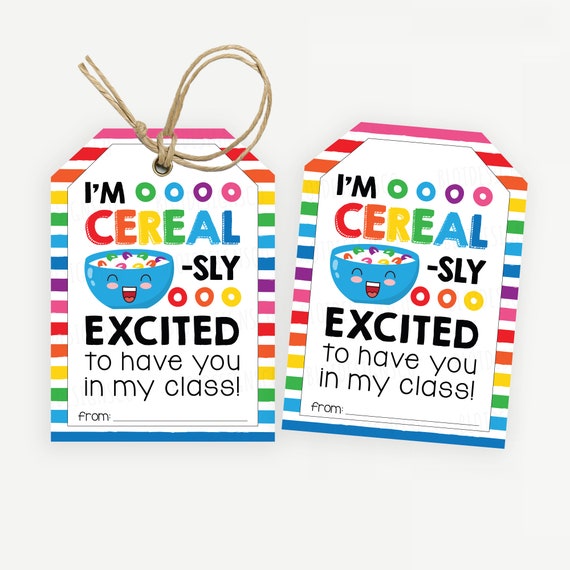 CEREAL-SLY Excited to Have You in My Class Gift Tag First Day - Etsy