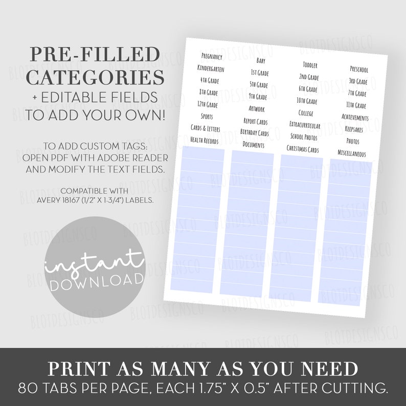 DIY Memory Box Kit Editable File PDF Milestone Tote Labels - Etsy