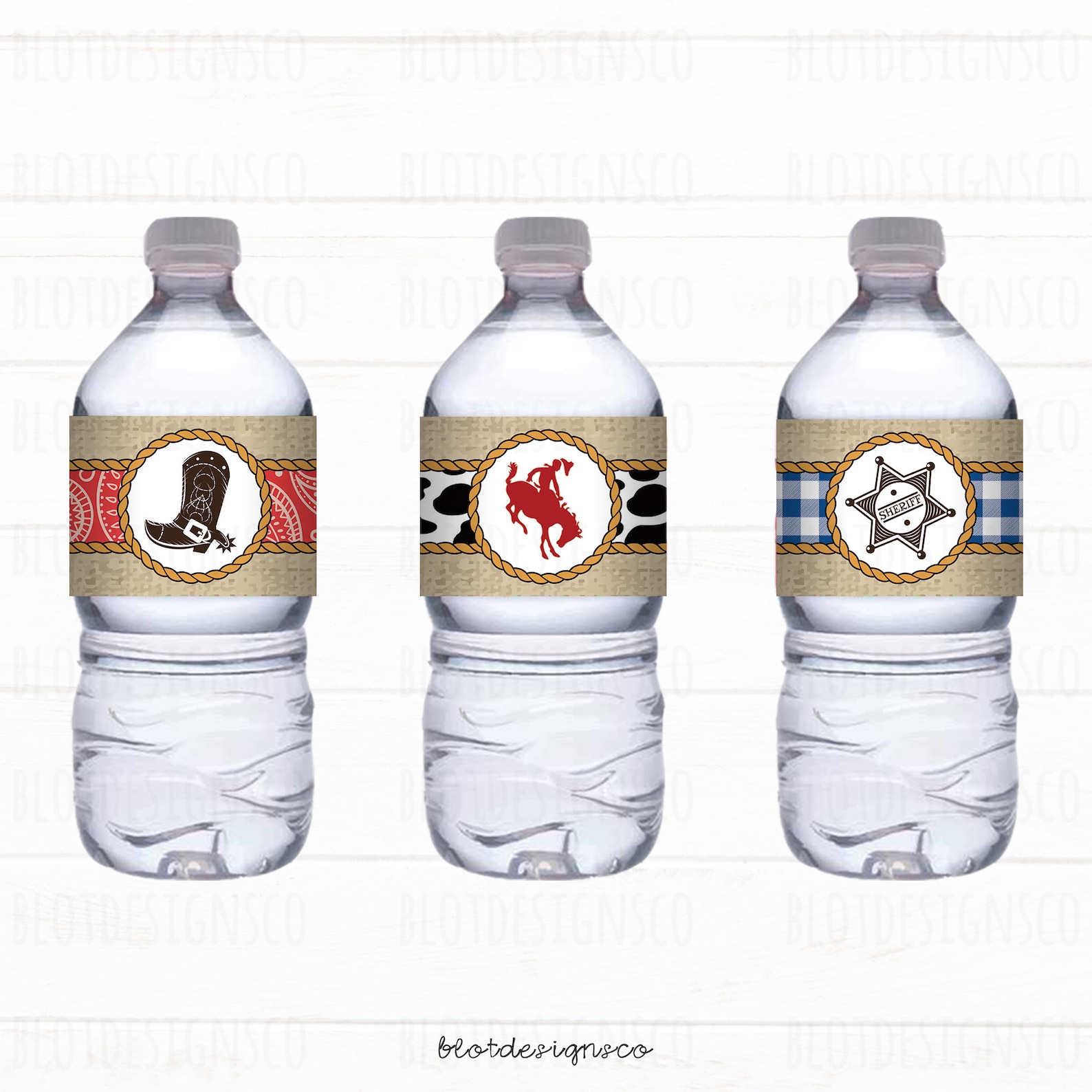 Printable Western Rodeo Cowboy Water Bottle Labels, Cowboy Water Labels ...