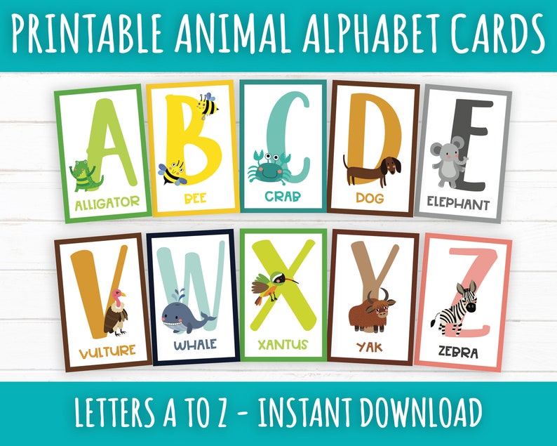 PRINTABLE Alphabet ABC Flashcards Preschool Worksheets ABC | Etsy