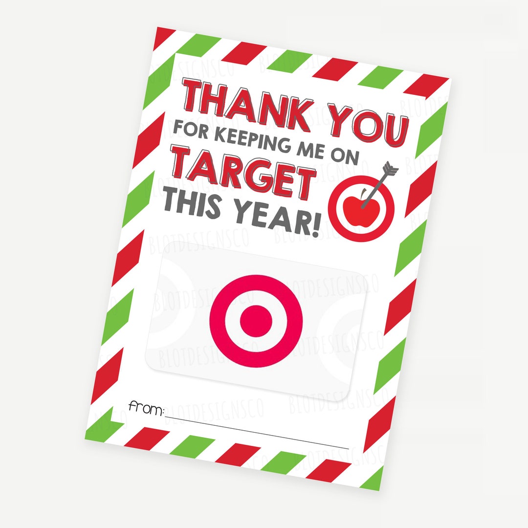 Target Teacher Appreciation Printable Gift Card Holder, End of School ...