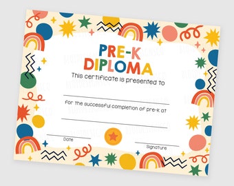 Printable Preschool Graduation Editable Diploma, Customizable Preschool Graduation Certificate ...