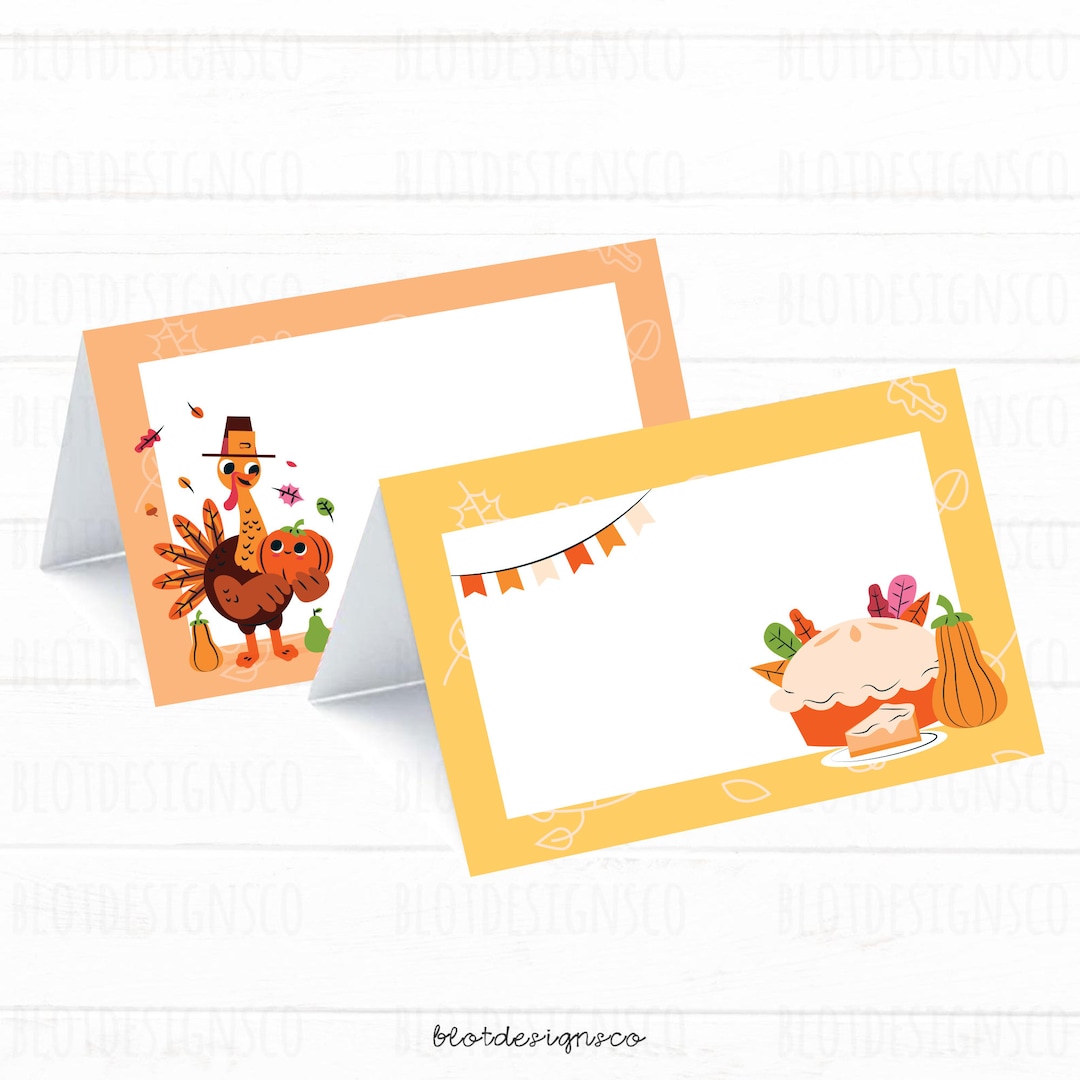 Thanksgiving Food Label Tent Cards, Thanksgiving Place Setting, Fall ...