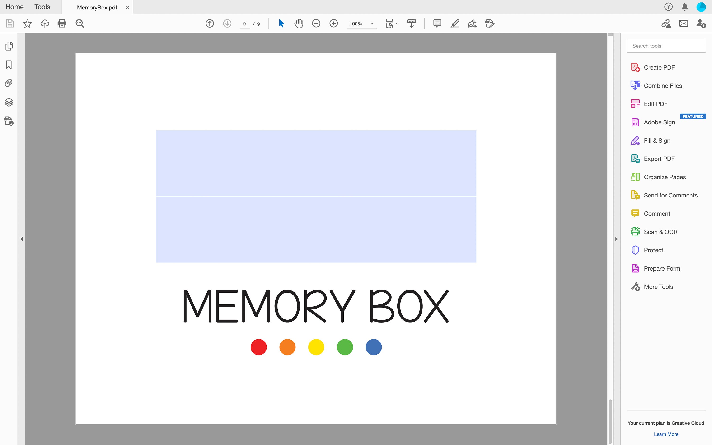 Full Page Memory Box Kit, Memory Box Labels Stickers, Editable PDF ...