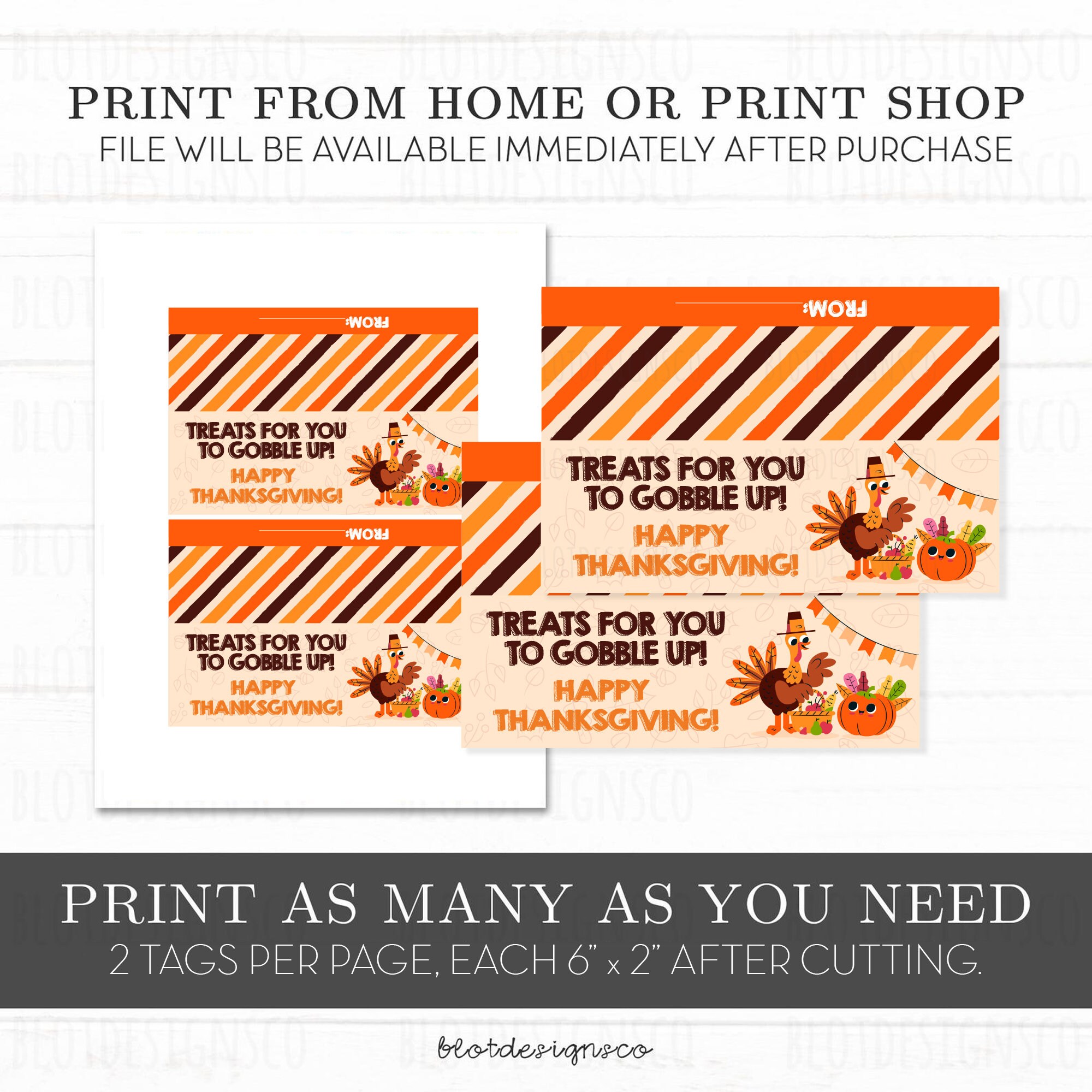 Happy Thanksgiving Treat Bag Topper Printable Thanksgiving | Etsy