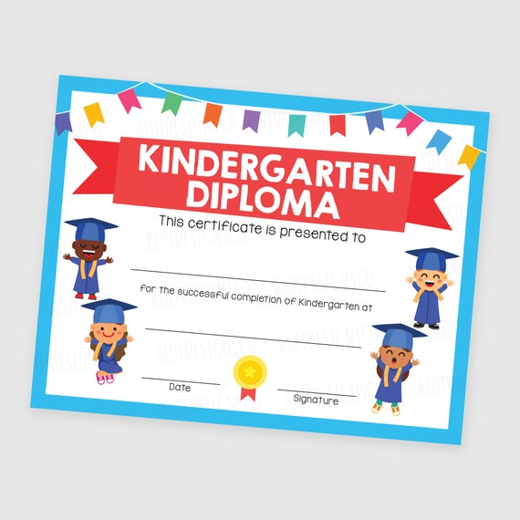 Customizable Kindergarten Graduation Certificate Template | Etsy
