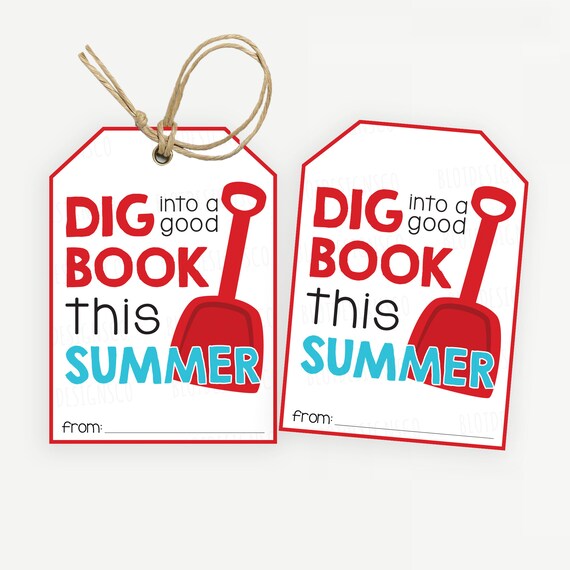 Dig into a Book Gift Tags End of School Year Summer Favors | Etsy