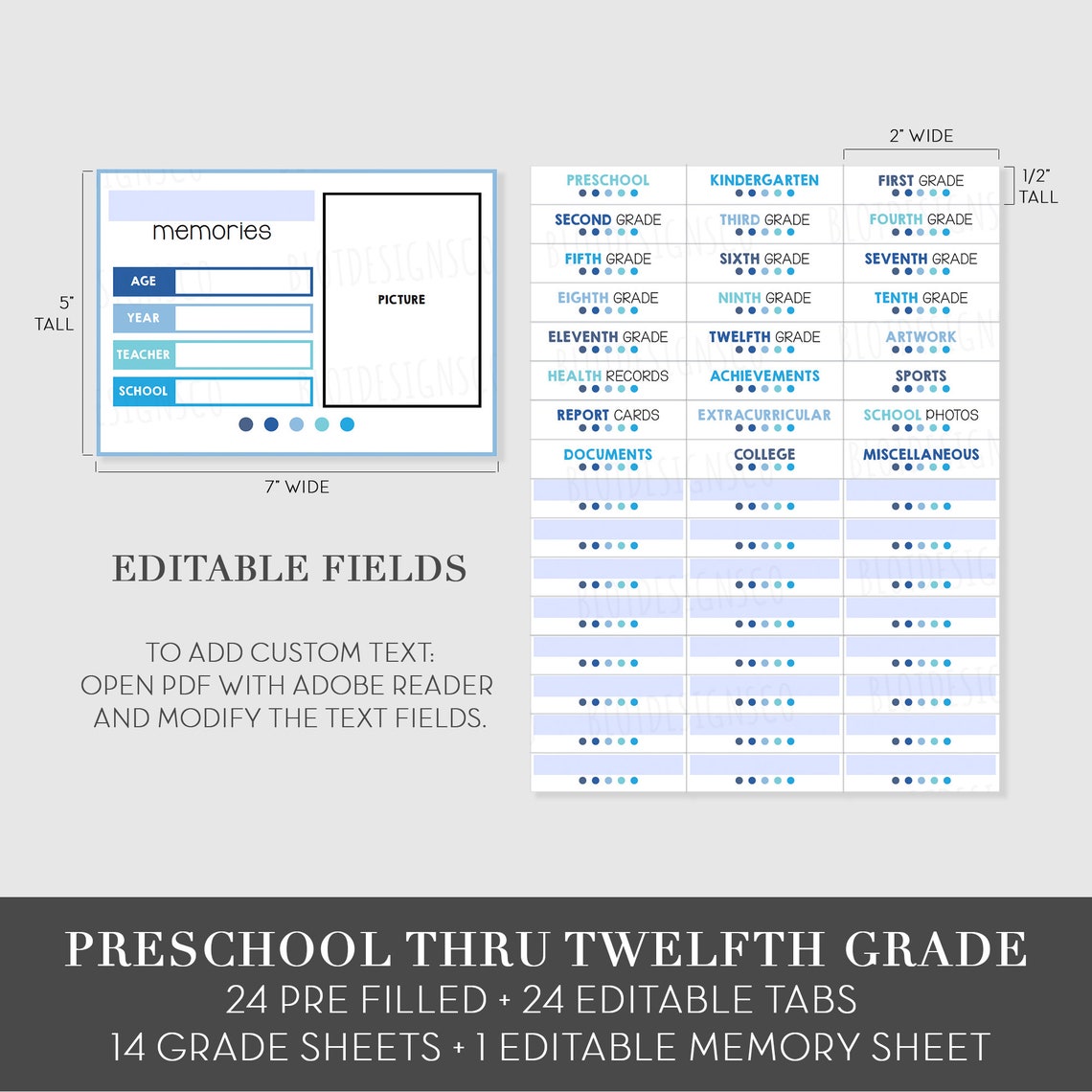 School File Organization Kit Memory Box Labels Stickers | Etsy
