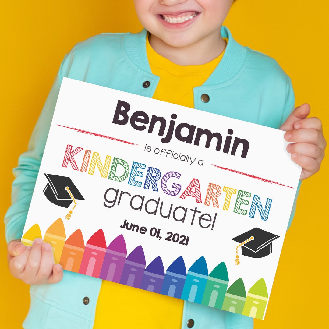 Editable Kindergarten Grad Sign, Printable Last Day of School Sign ...