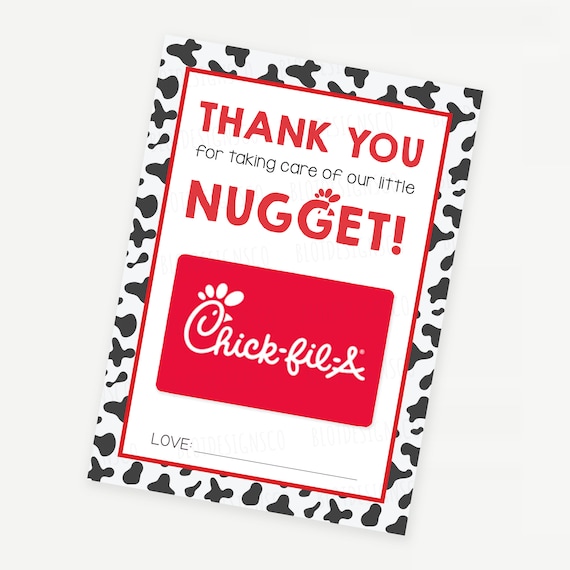 Teacher Appreciation Chick-fil-a Gift Gift Card Holder Thanks | Etsy
