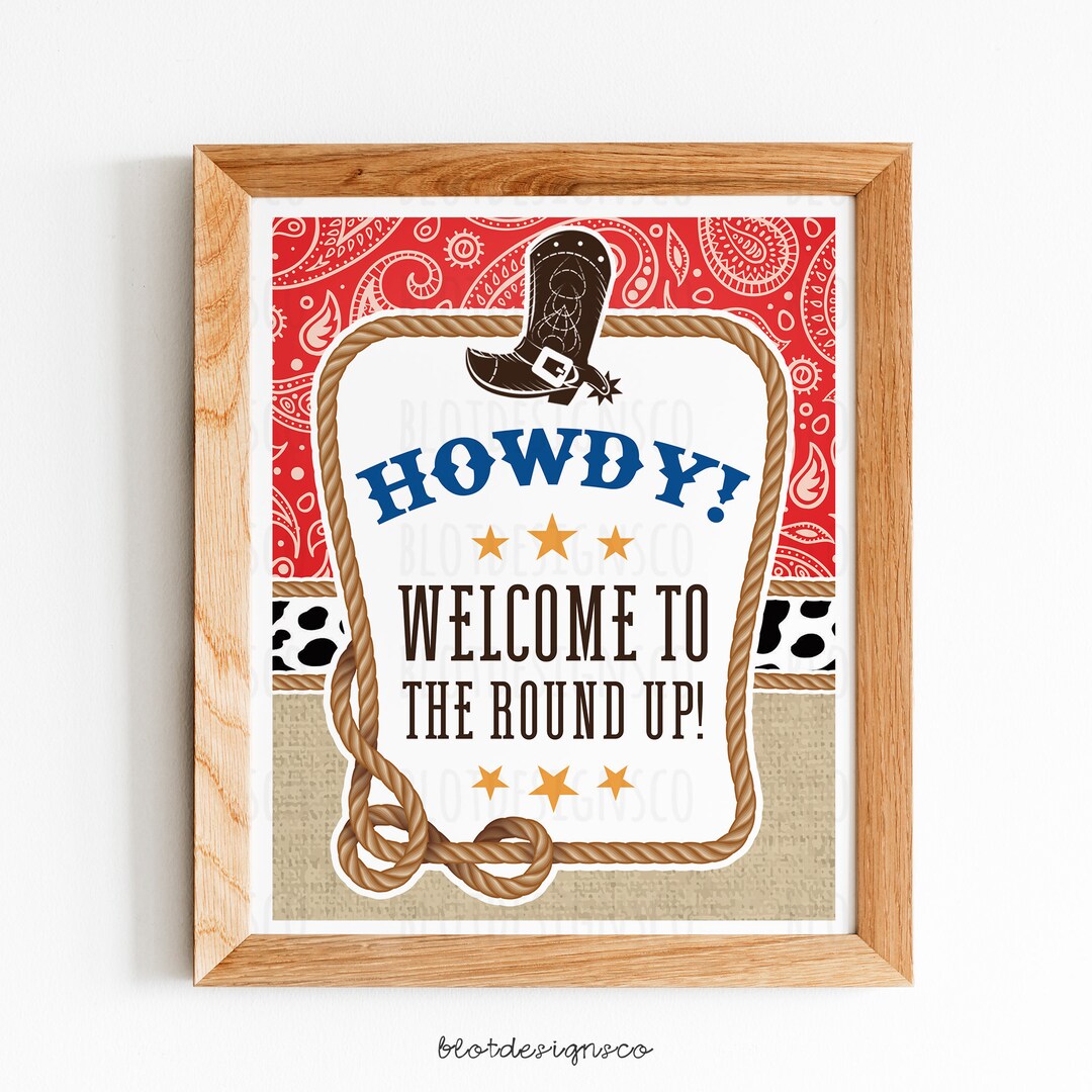 Western Cowboy Rodeo Welcome Sign, Cowboy Table Sign, Cowboy Baby ...