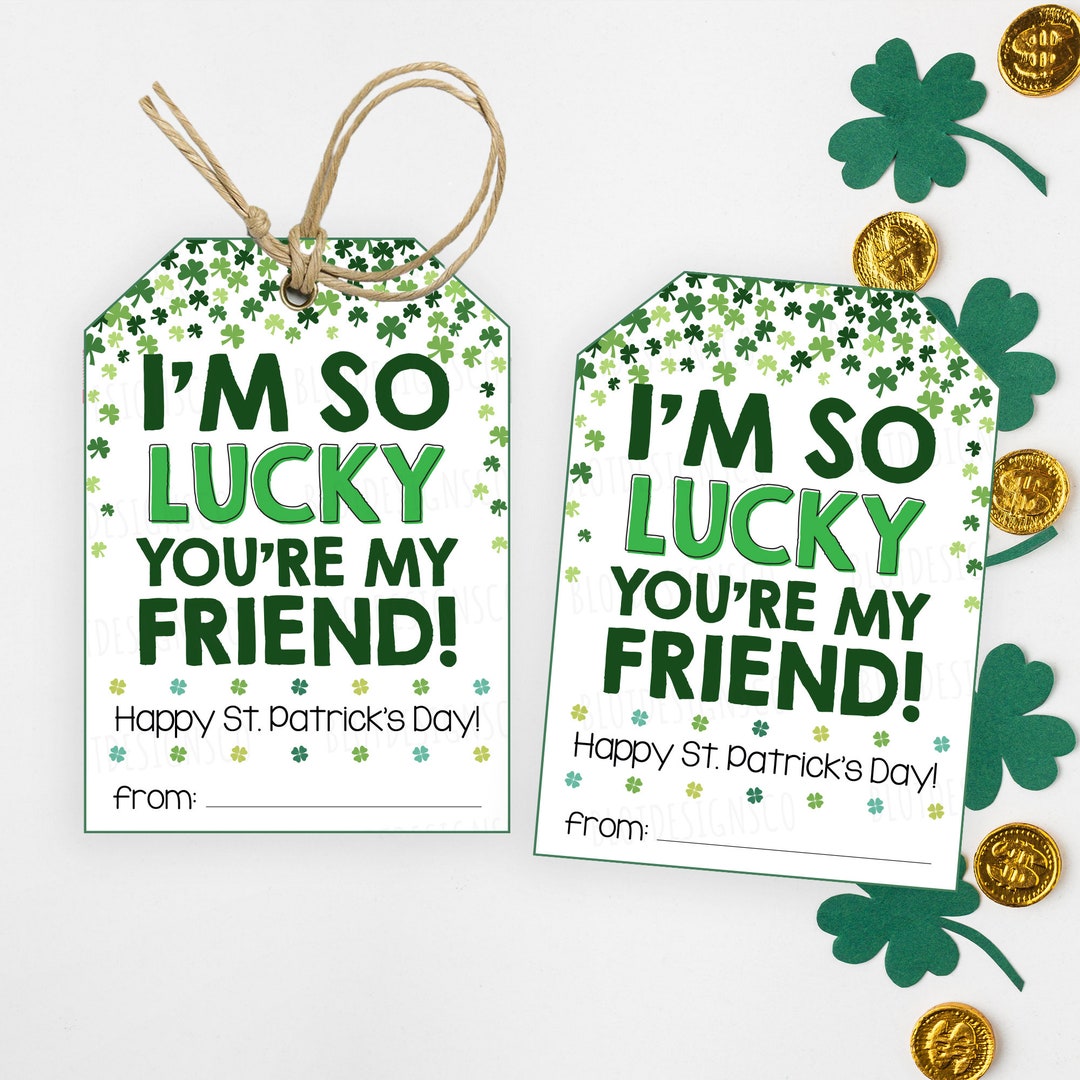 So Lucky Gift Favor Tags, St. Patricks Day Printable Party Favor Thank ...