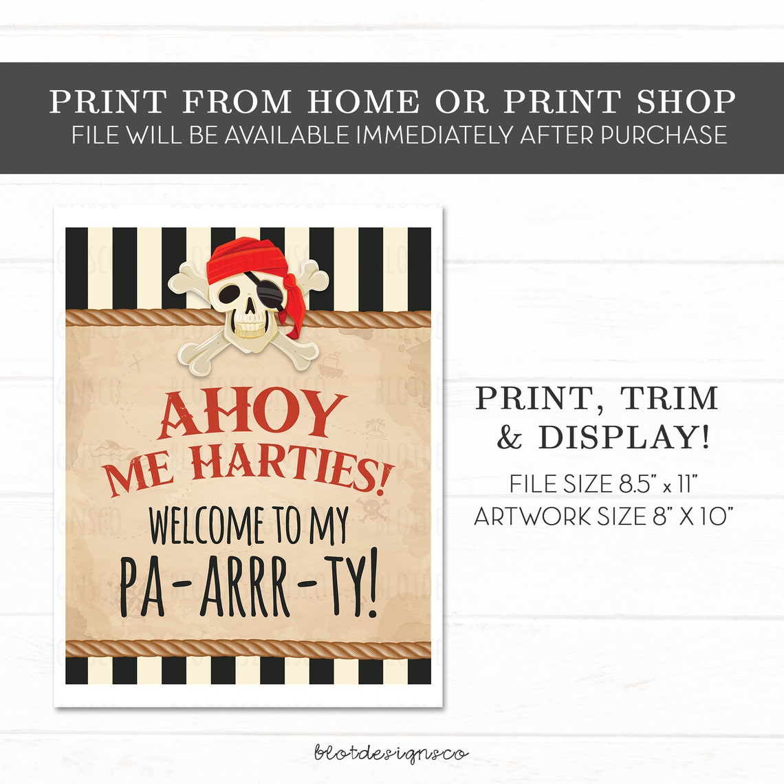 Pirate Birthday Welcome Sign PRINTABLE Pirate Birthday Party | Etsy