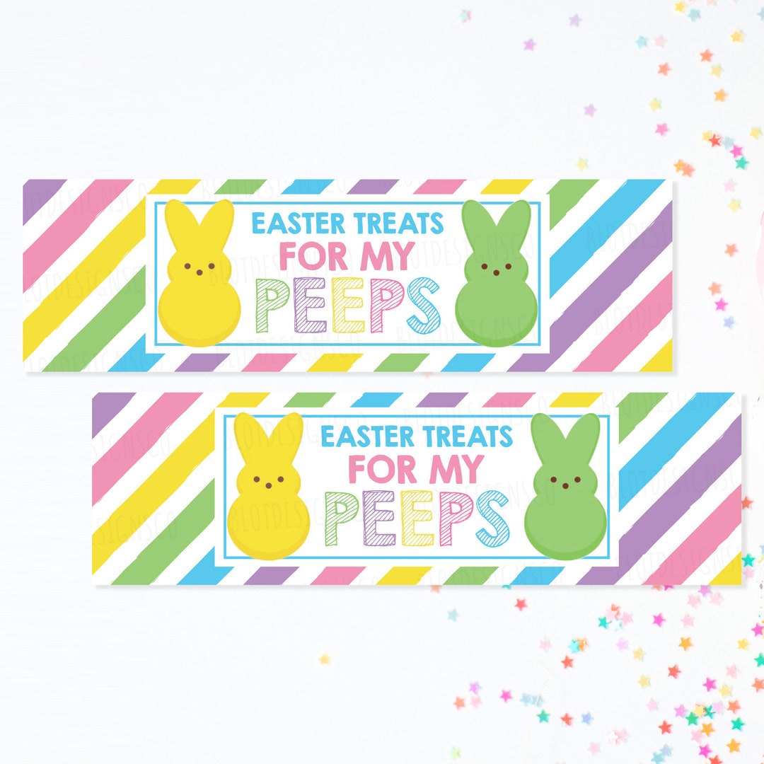 Easter Peeps S'more Bag Tag, Classroom Treat, Easter Party, Easter ...