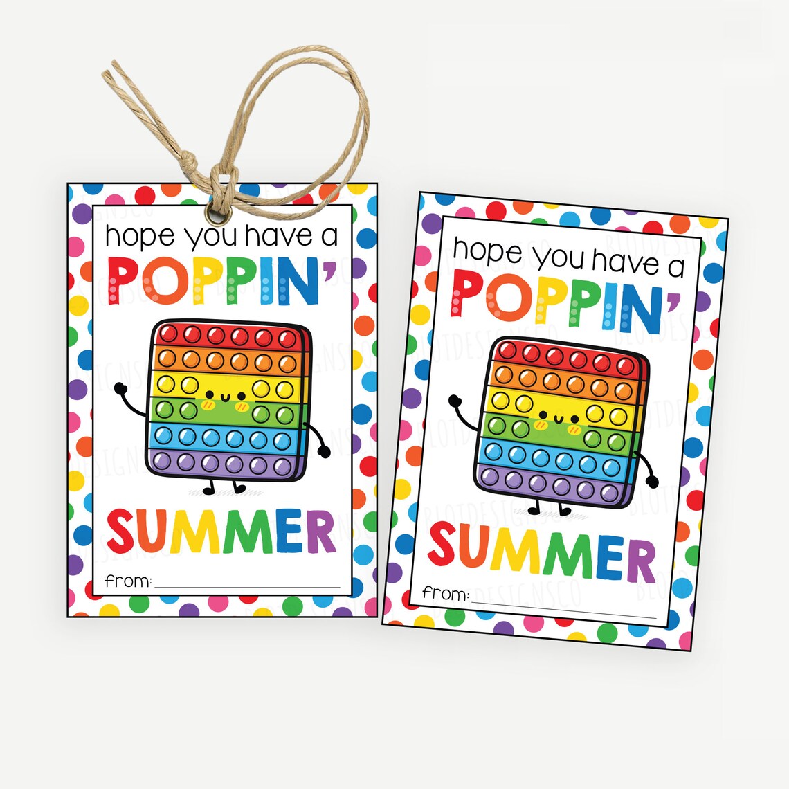 Poppin' Summer Fidget Toy End of Year Gift Pop It Class | Etsy