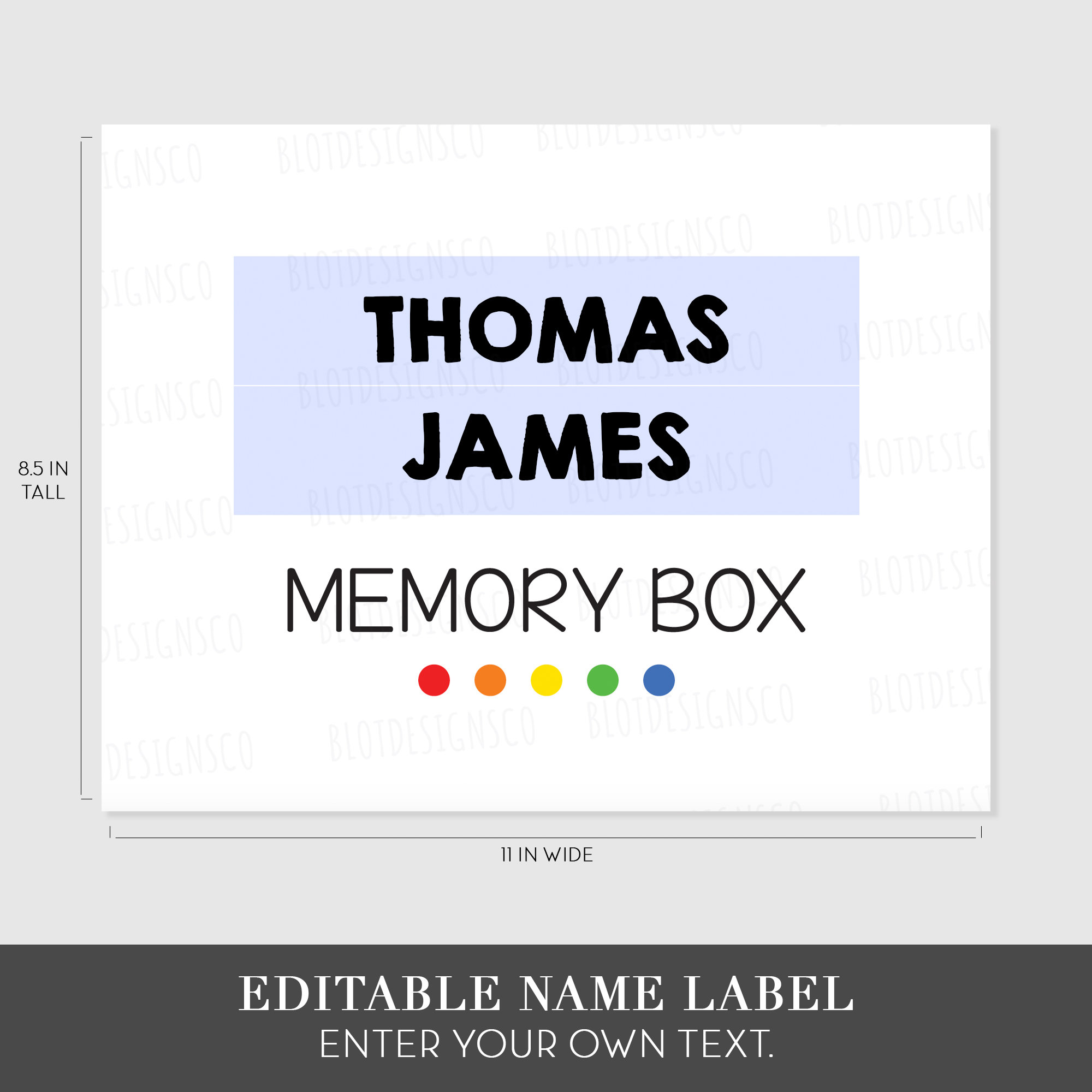 Full Page Memory Box Kit, Memory Box Labels Stickers, Editable PDF ...