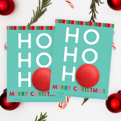 EOS Lip Balm Christmas Holiday Card Digital Printable EOS - Etsy