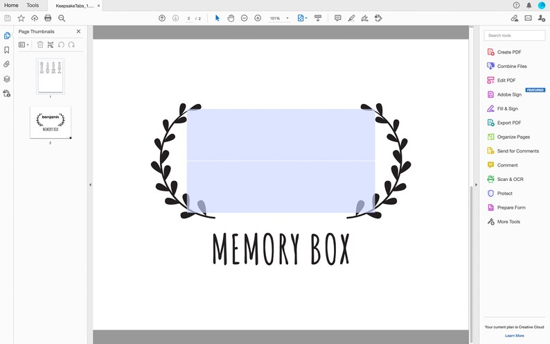 DIY Memory Box Kit Editable File PDF Milestone Tote Labels - Etsy