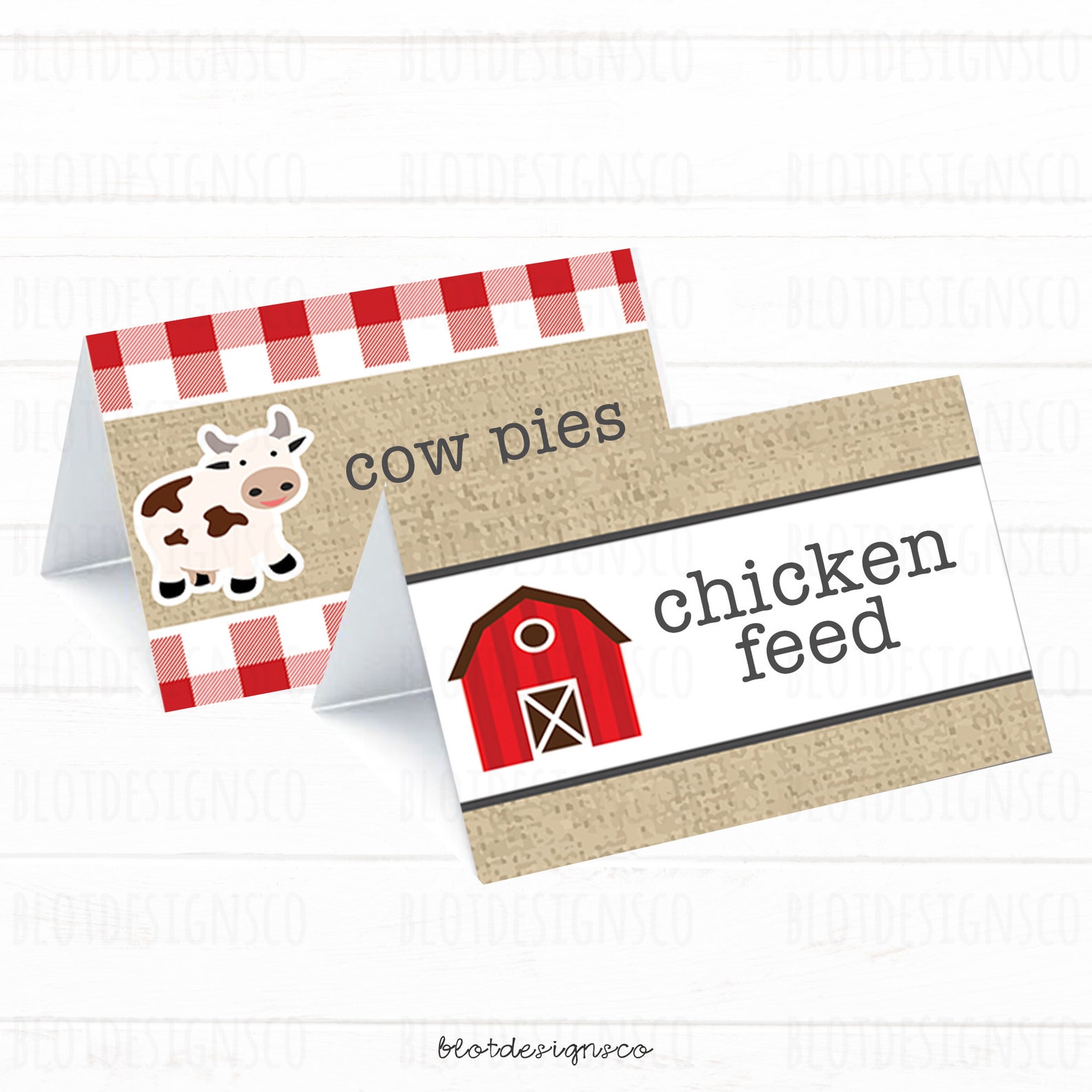 Barnyard Farm Birthday Party Printable Food Label Tents - Etsy