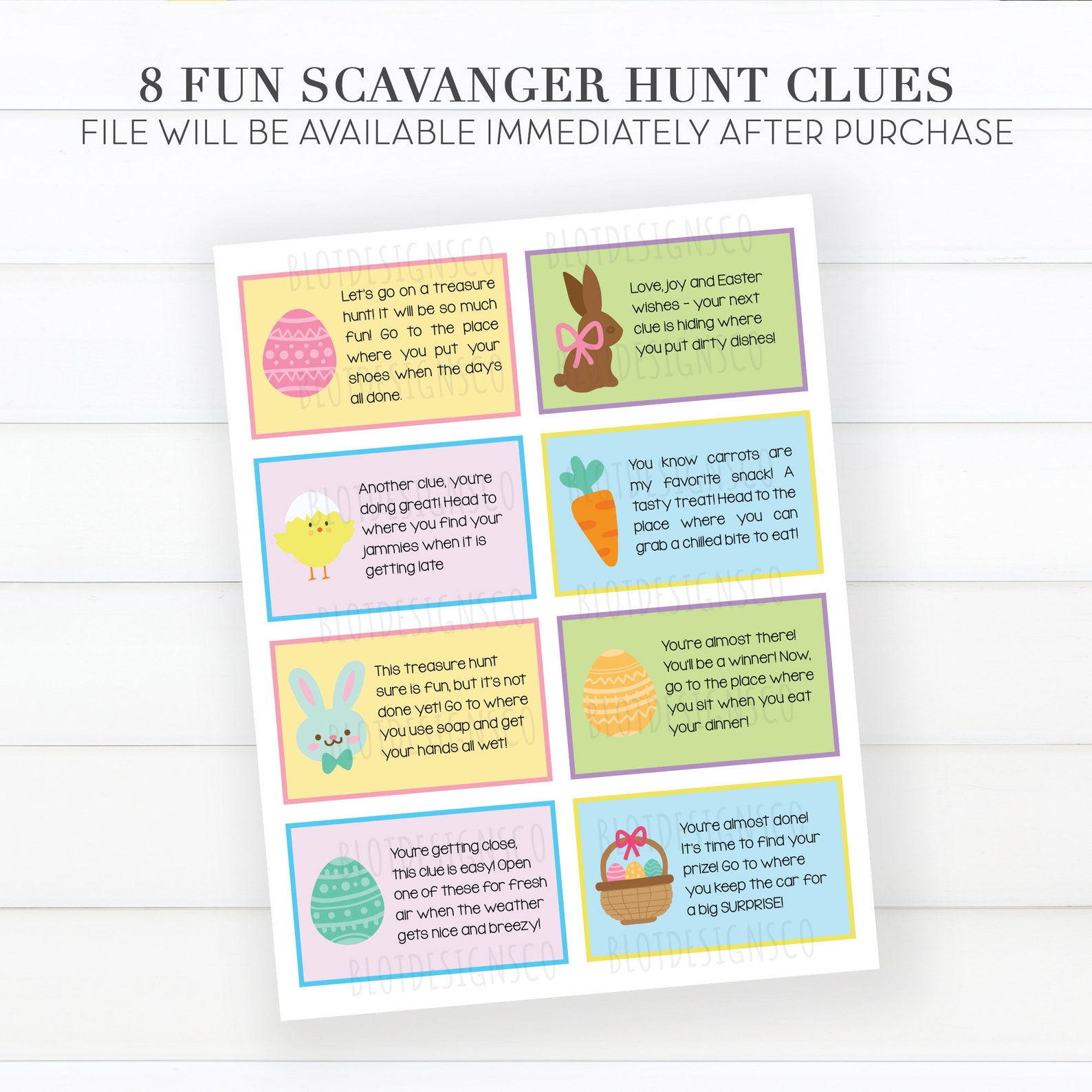 Easter Basket Scavenger Hunt Clues Easter Egg Scavenger Hunt - Etsy