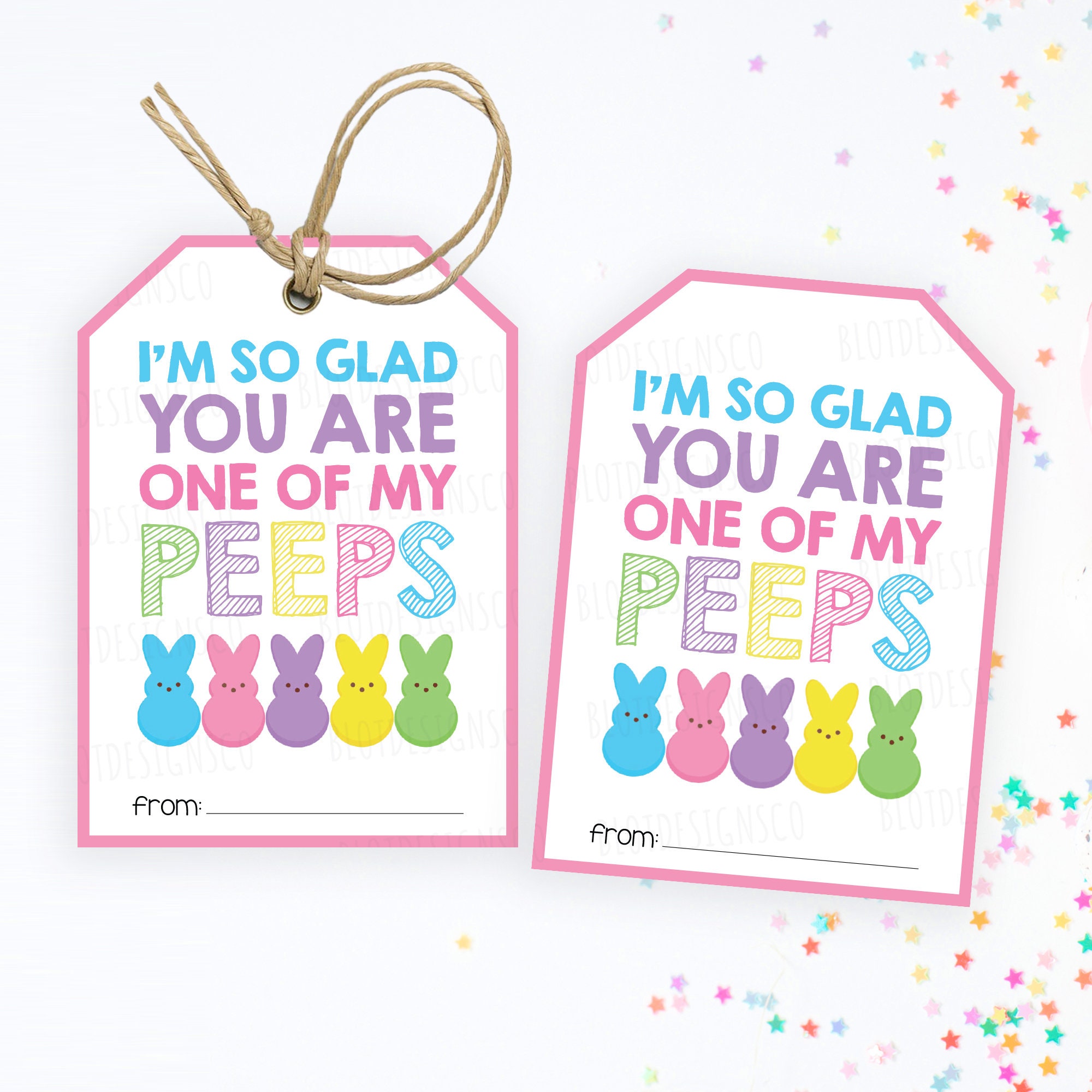 Peeps Treat Tags, Easter Gift Tags, Hoppy Easter Bunny, Easter Cookie ...