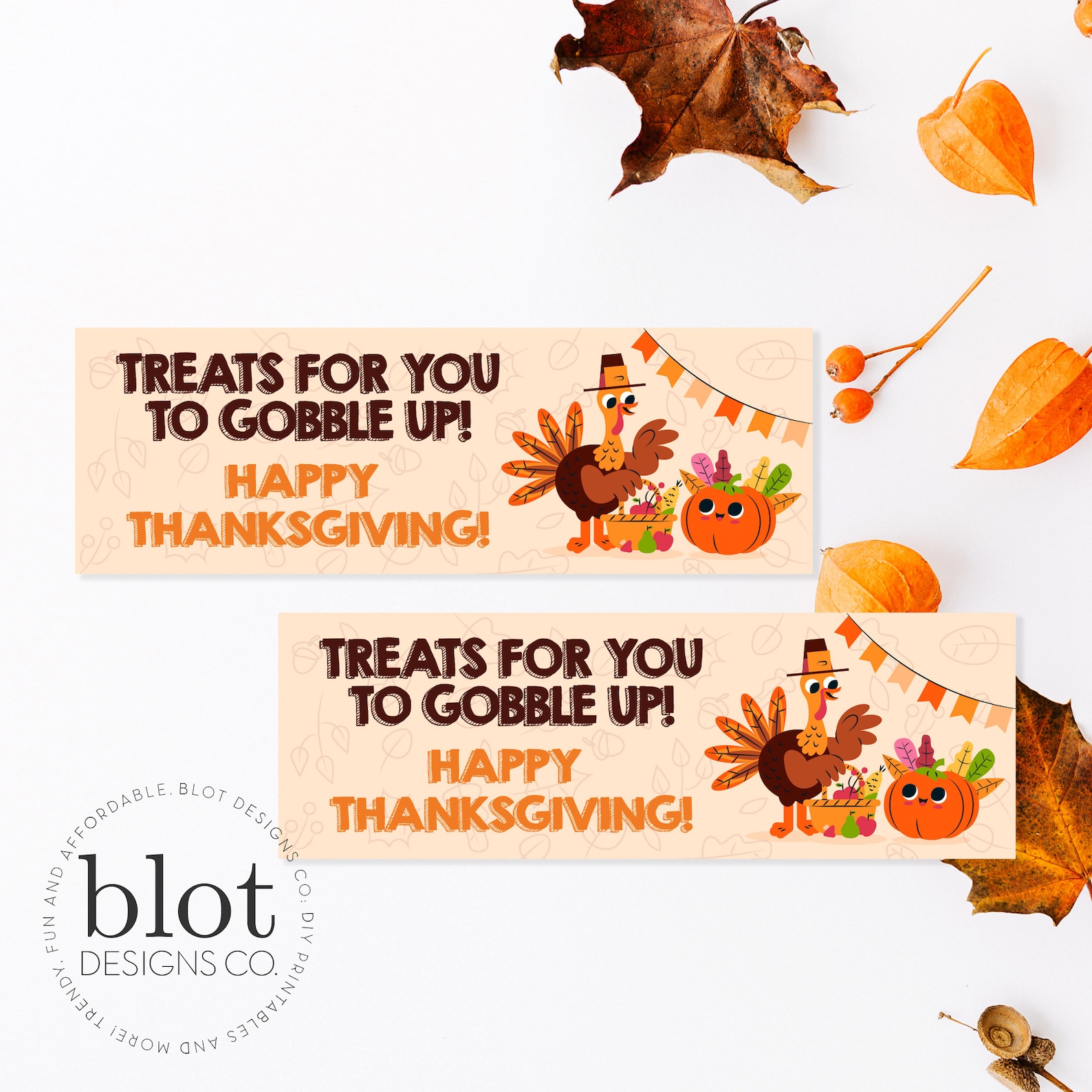 Happy Thanksgiving Treat Bag Topper Printable Thanksgiving - Etsy UK