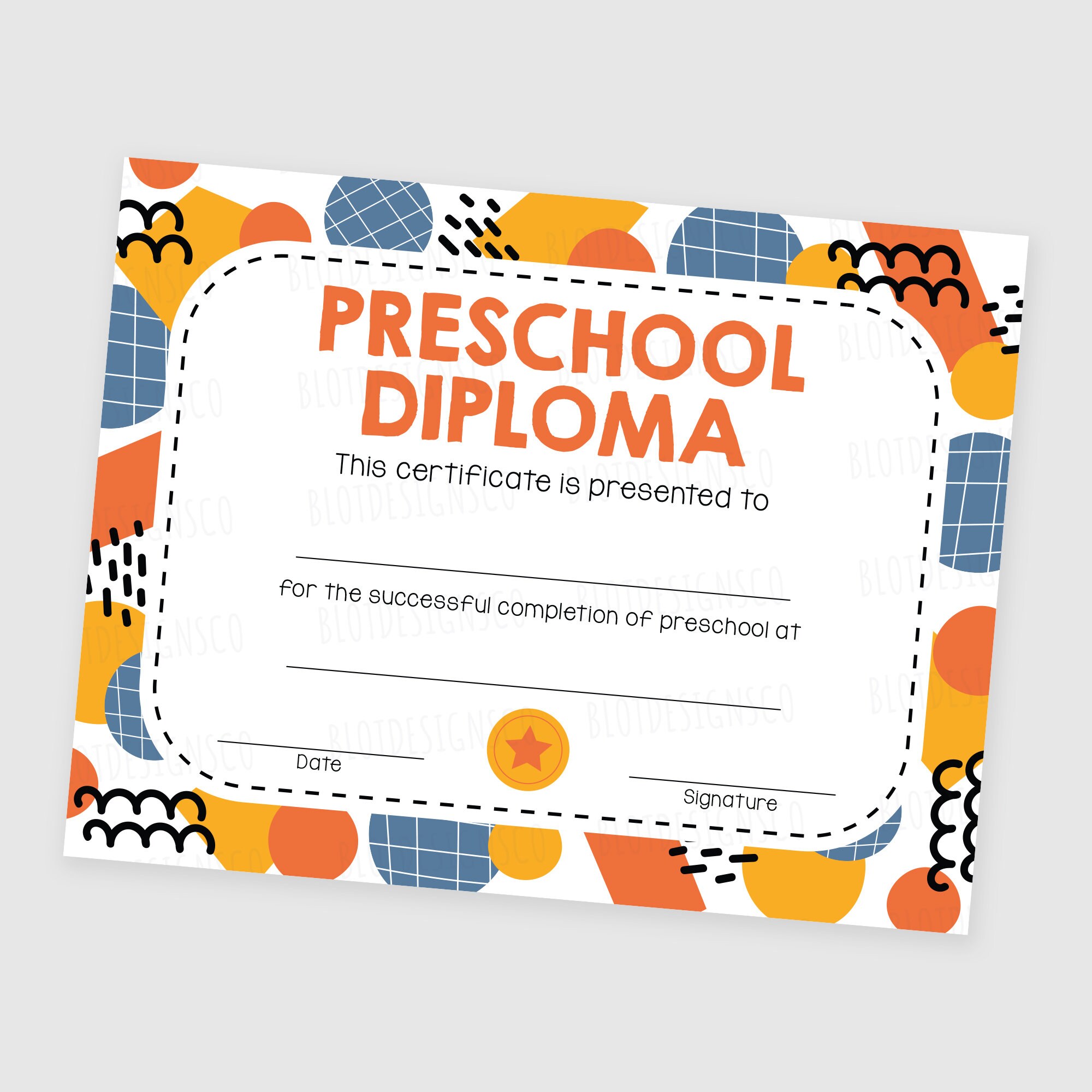 Editable Preschool Diploma Preschool Graduation Certificate - Etsy