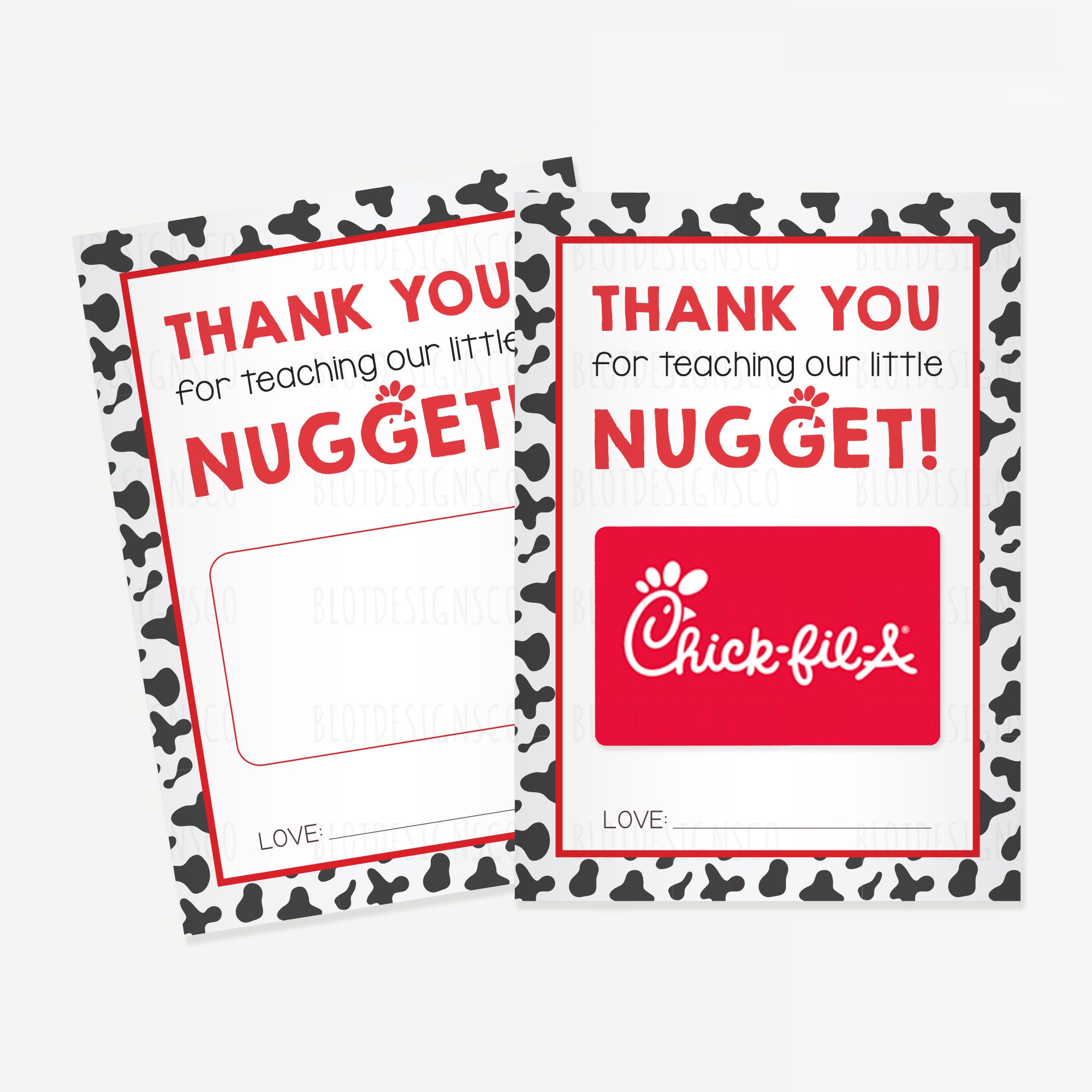 Teacher Appreciation Chick-fil-a Gift Gift Card Holder, Thanks for ...