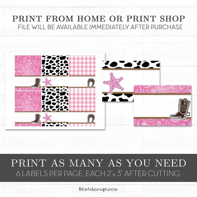 Printable Western Rodeo Cowgirl Buffet Labels, Cowgirl Food Tents ...