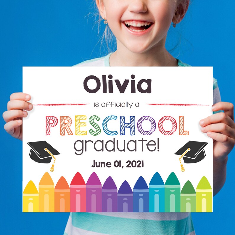 Preschool Graduation School Sign Printable Last Day of School - Etsy