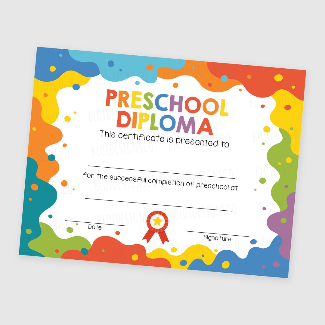 Personalized Diploma Preschool, Printable Last Day School Sign ...