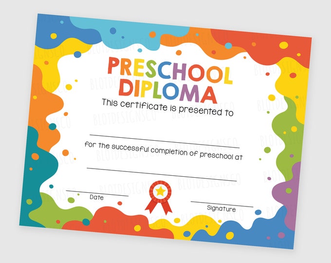 Printable Preschool Graduation Editable Diploma, Customizable Preschool ...