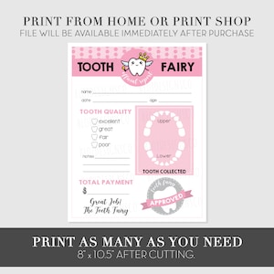 Tooth Fairy Official Report Letter Printable, First Lost Tooth Receipt ...