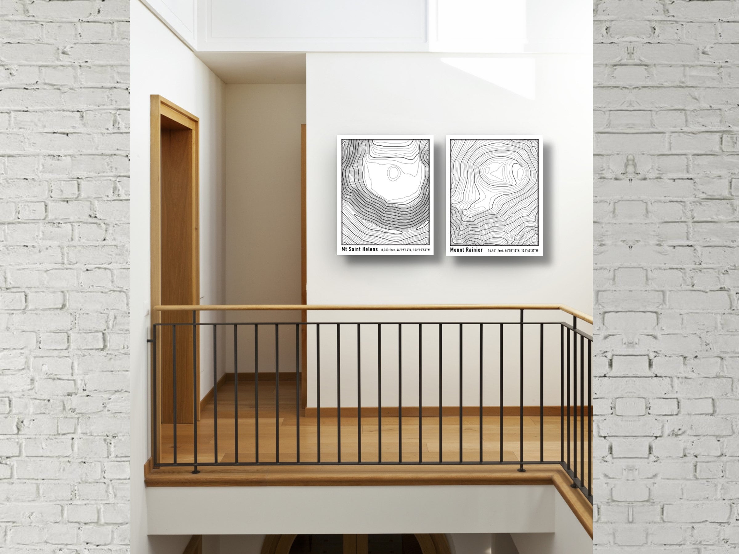 Mount Rainier Topographic Map Poster, Black Lines on White Background ...