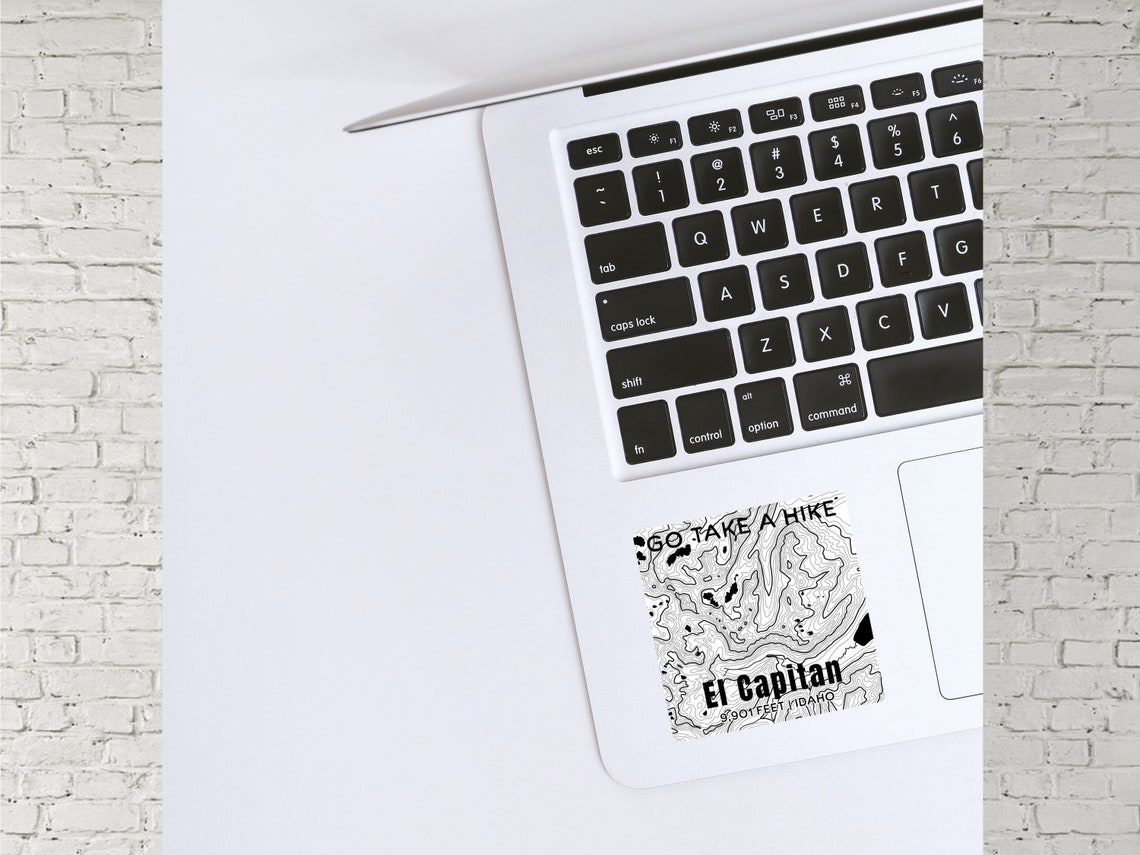 El Capitan Topographic Mountain Map Sticker Minimal Modern Mountain ...