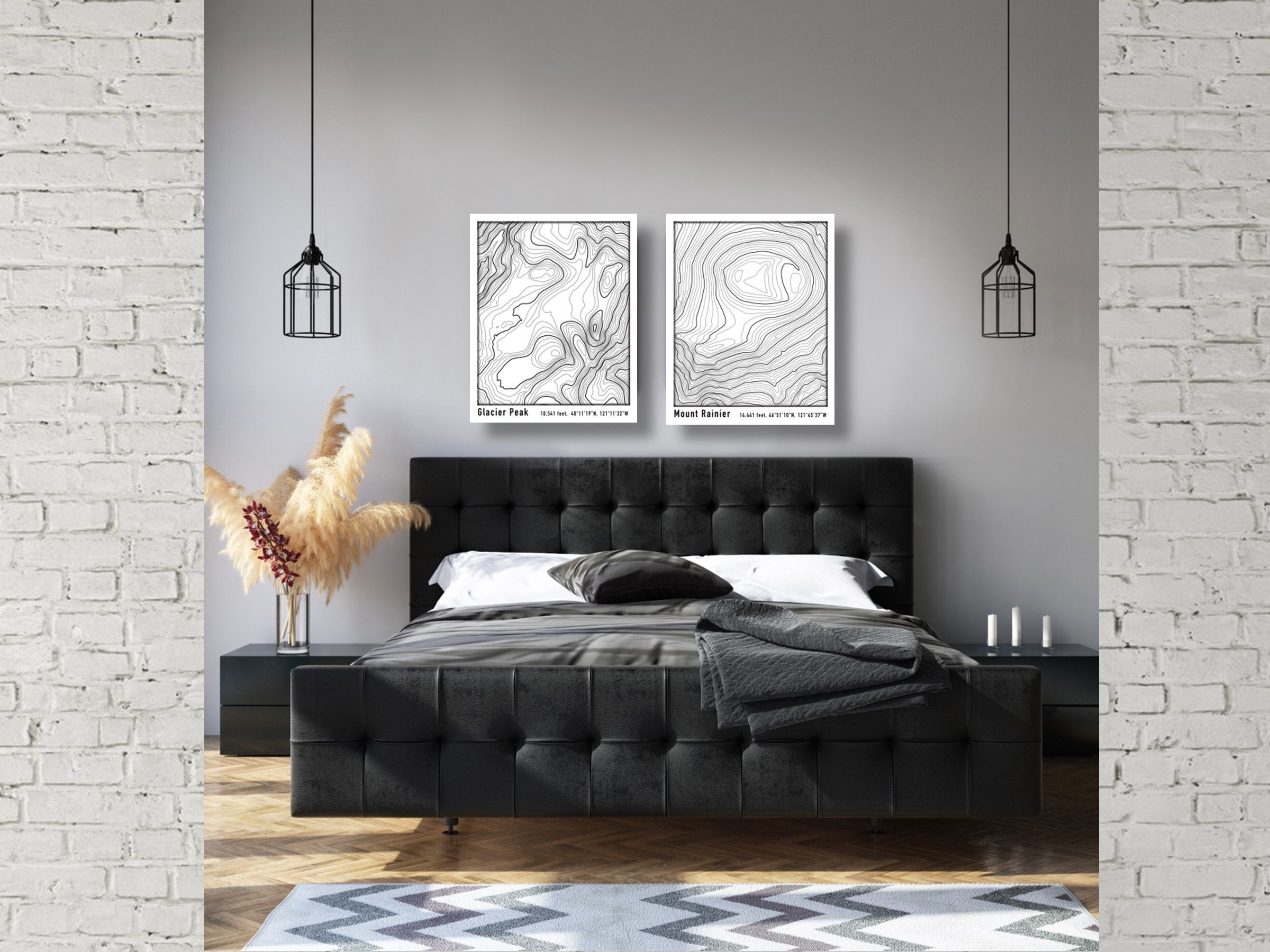 Glacier Peak Topographic Map Poster, DIGITAL DOWNLOAD, Contour Map of ...