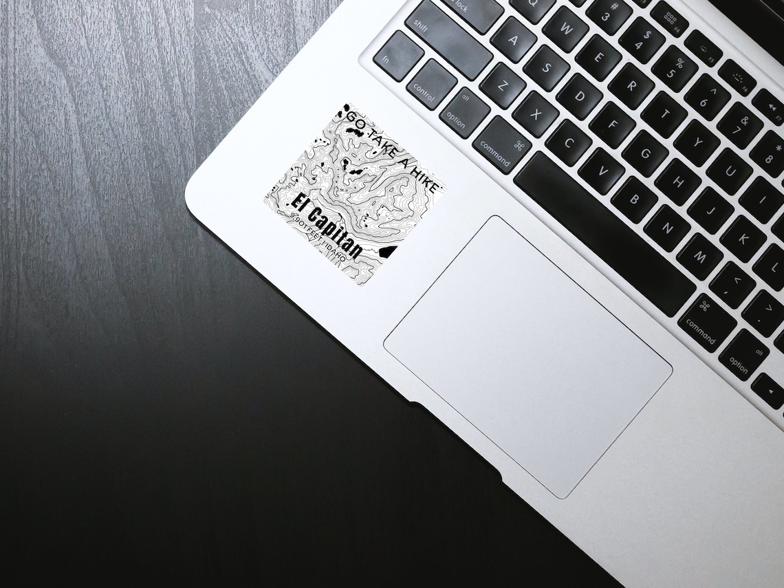 El Capitan Topographic Mountain Map Sticker Minimal Modern Mountain ...
