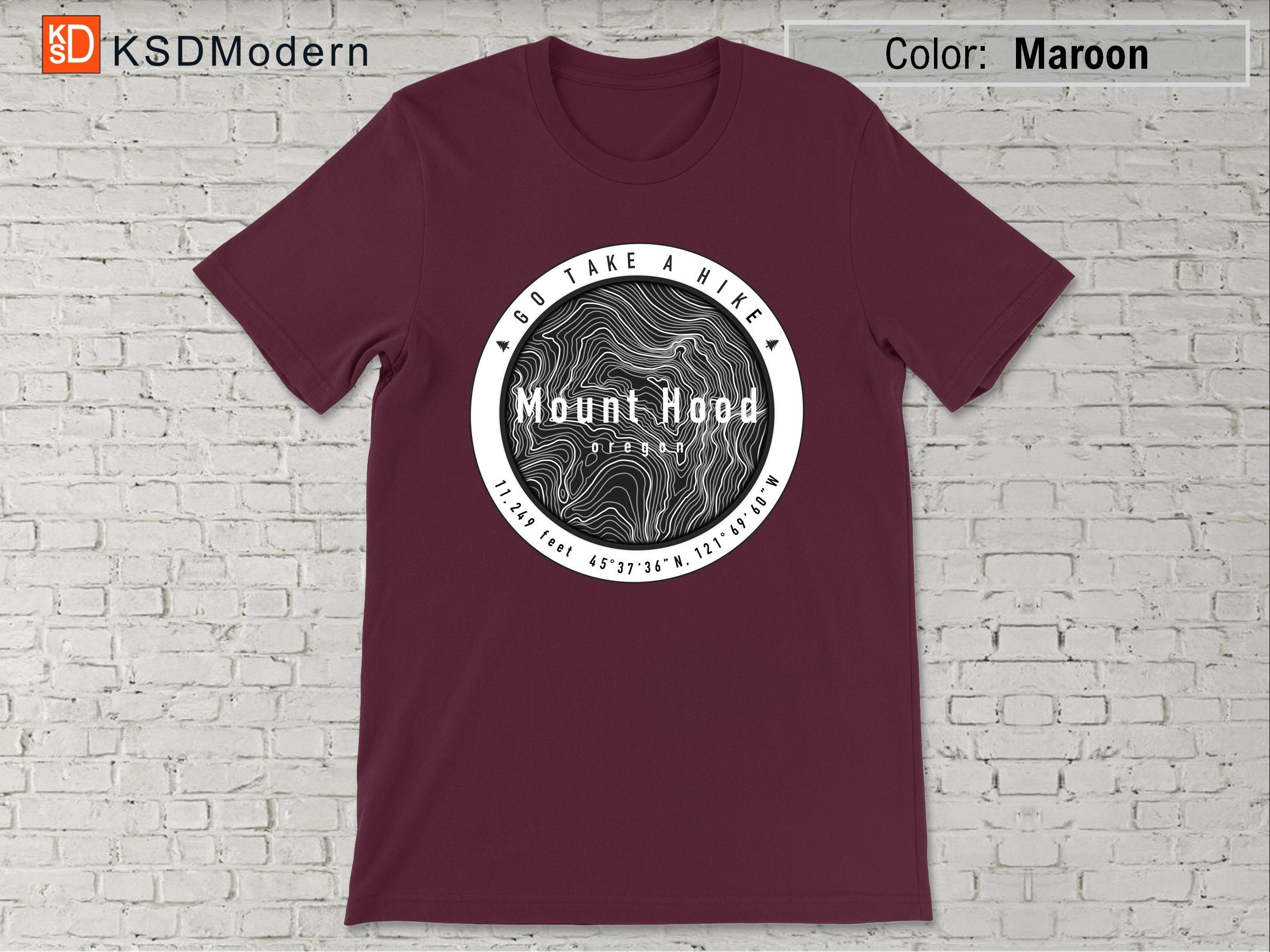 Mount Hood Topo, Topographic Map, Mountain Shirt, Mountaineer Shirt ...