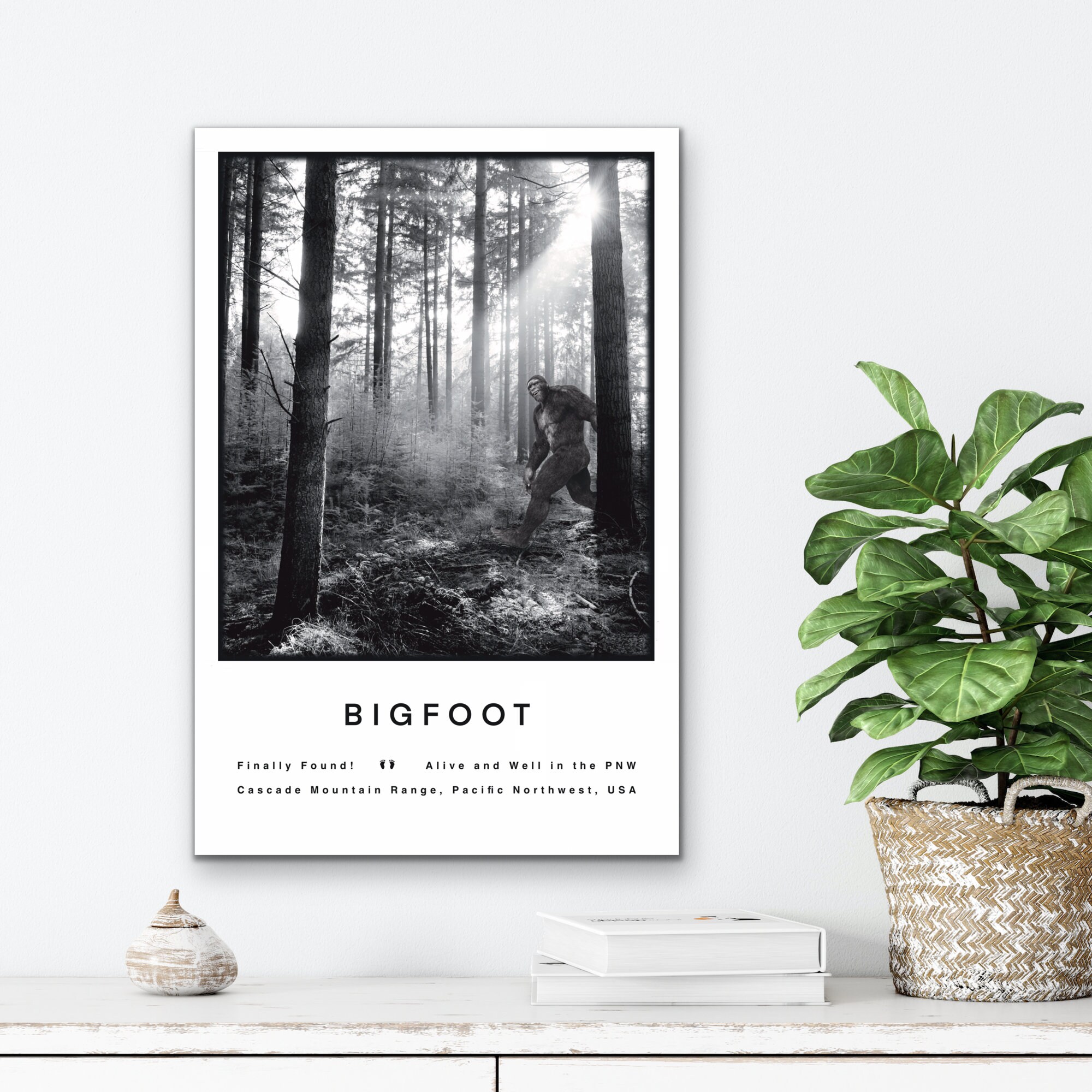 Bigfoot Poster, Pacific Northwest Poster, Cascade Mountain Range ...