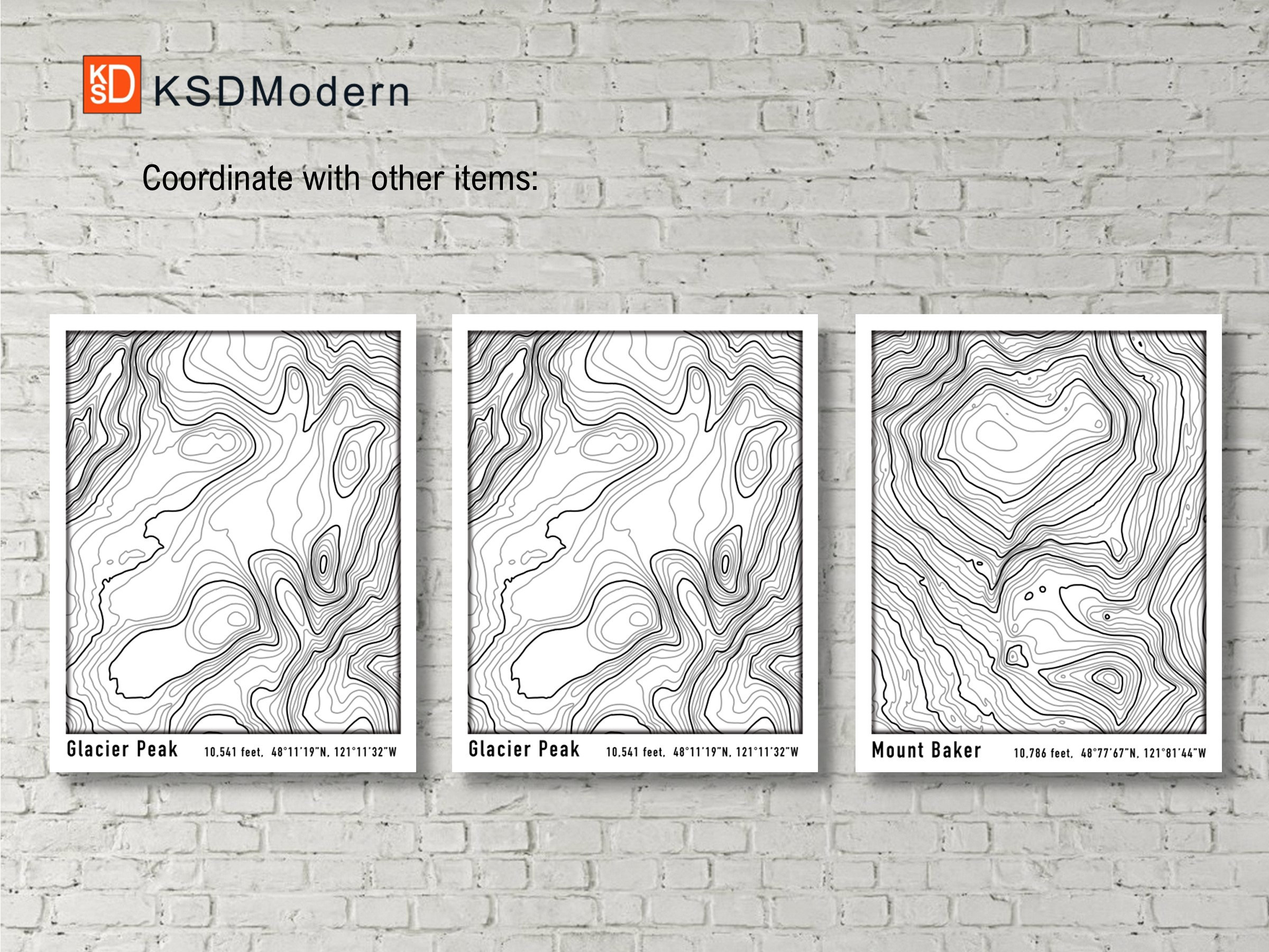 Glacier Peak Topographic Map Poster, DIGITAL DOWNLOAD, Contour Map of ...