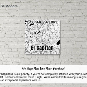El Capitan Topographic Mountain Map Sticker Minimal Modern Mountain ...