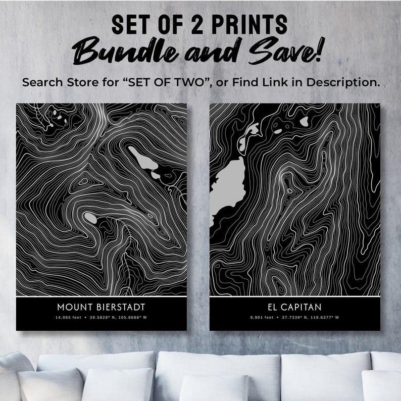 Mount Baker Topo Map, Washington Summit Topography Poster, Custom ...